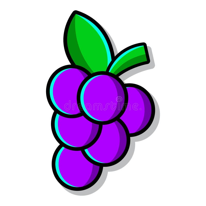 Cartoon grape stock vector. Illustration of vector, grape - 258198343