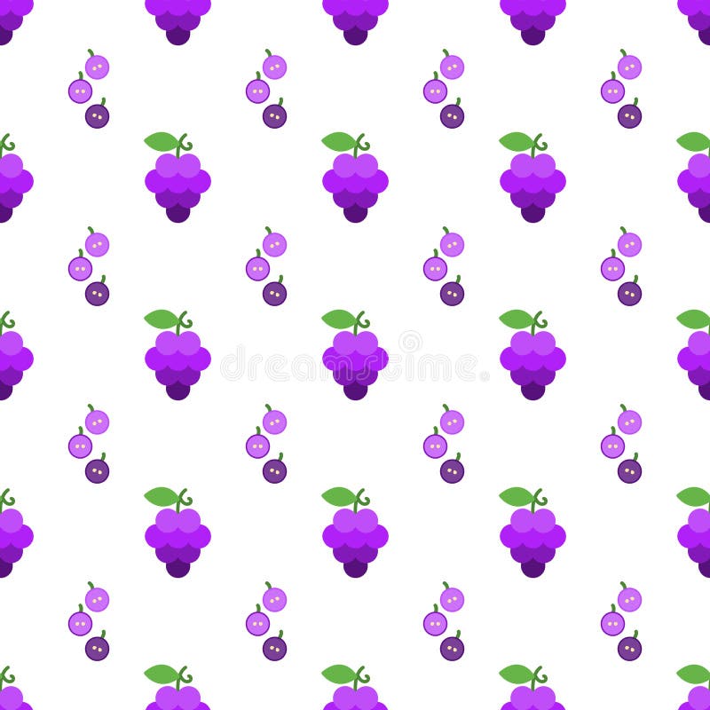 Cartoon Grape Seamless Pattern Background. Stock Vector - Illustration ...