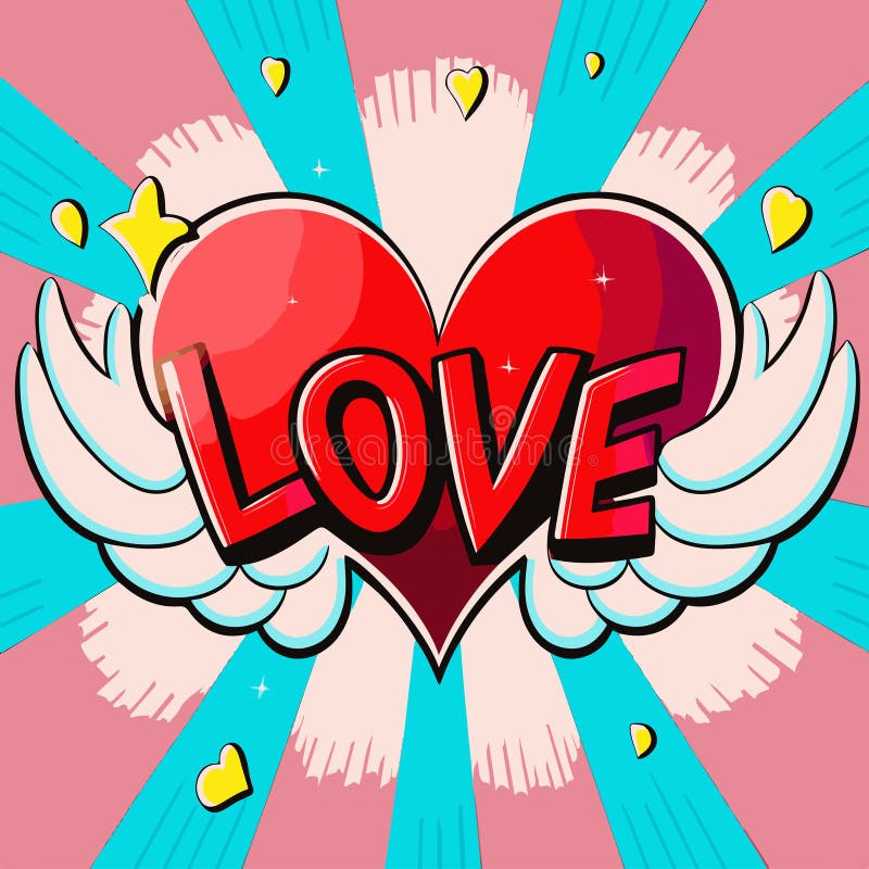 Cartoon Graphic Drawing of a Singing Heart Stock Vector - Illustration ...