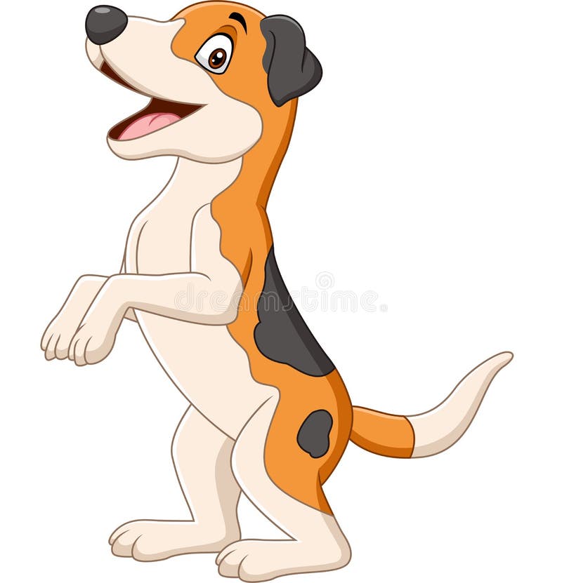 Cartoon Grappige Hond Op Witte Achtergrond Vector Illustratie ...