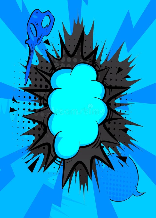 Cartoon Gray and Blue Comic Book Background. Retro Vector Comics Pop ...
