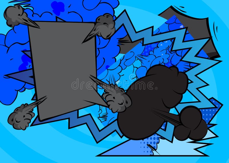 Cartoon Gray and Blue Comic Book Background. Retro Vector Comics Pop ...