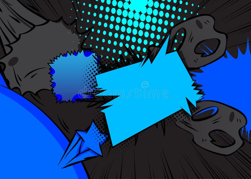 Cartoon Gray and Blue Comic Book Background. Retro Vector Comics Pop ...