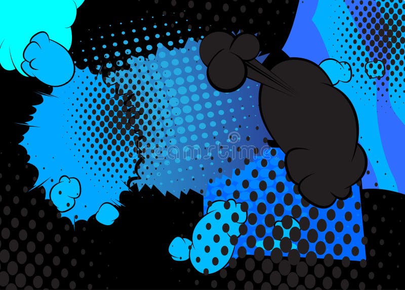 Cartoon Gray and Blue Comic Book Background. Retro Vector Comics Pop ...