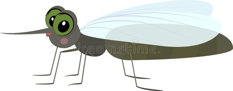 Cartoon Gray Funny Mosquito. Stock Vector - Illustration of design ...