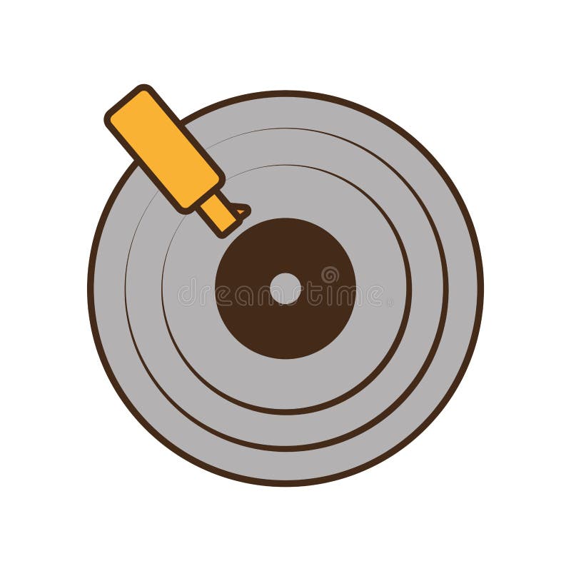 Cartoon Gray Retro Vinyl Disc Record Music Stock Vector - Illustration ...