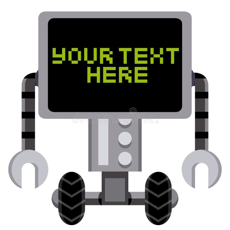 Gray cartoon robot stock vector. Illustration of control - 43870259