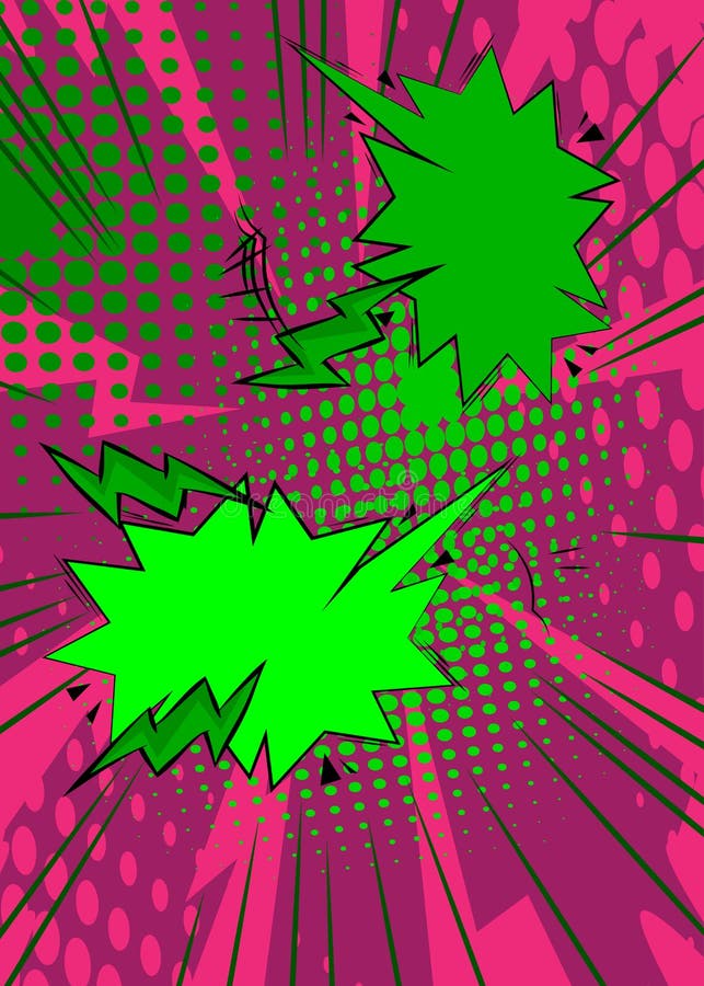 Cartoon Green and Purple Background, Comic Book Abstract Backdrop ...