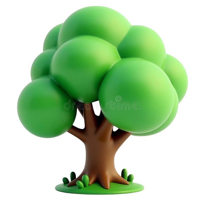 Cartoon Green Tree Nature Illustration Design Element Stock ...