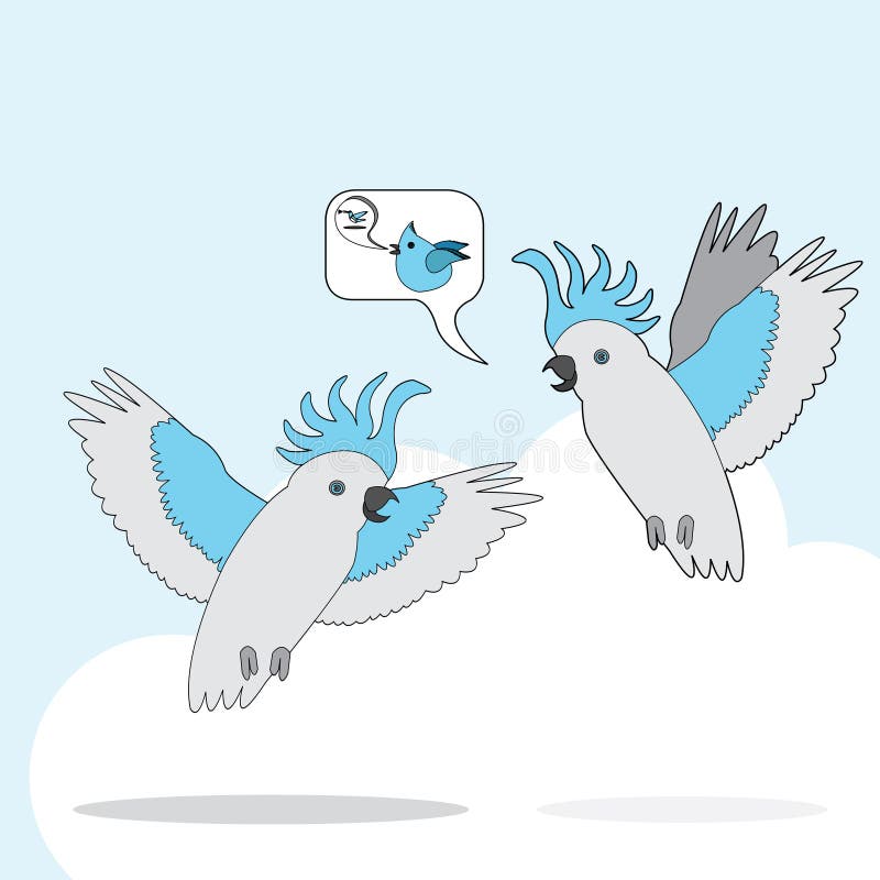 Cartoon Grey Parrot Talking and Flying Stock Illustration ...