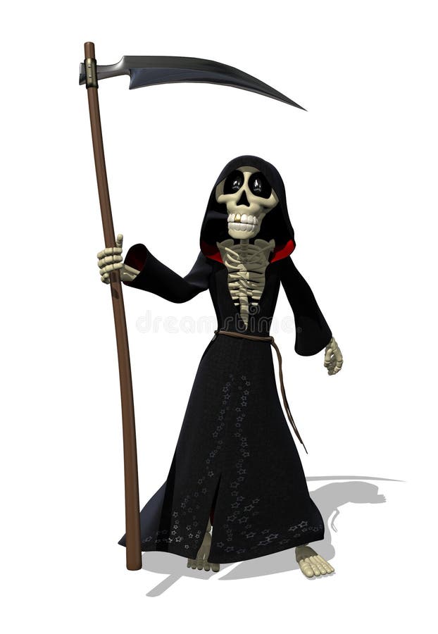 Cartoon Grim Reaper stock illustration. Illustration of death - 16567965