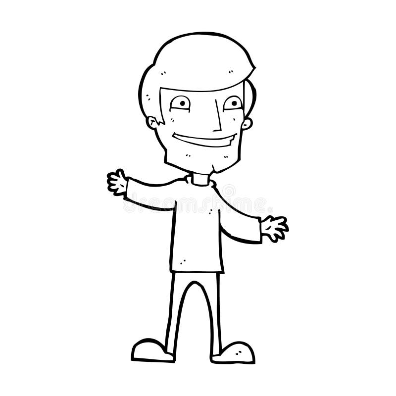 Cartoon grinning man stock illustration. Illustration of retro - 37026997