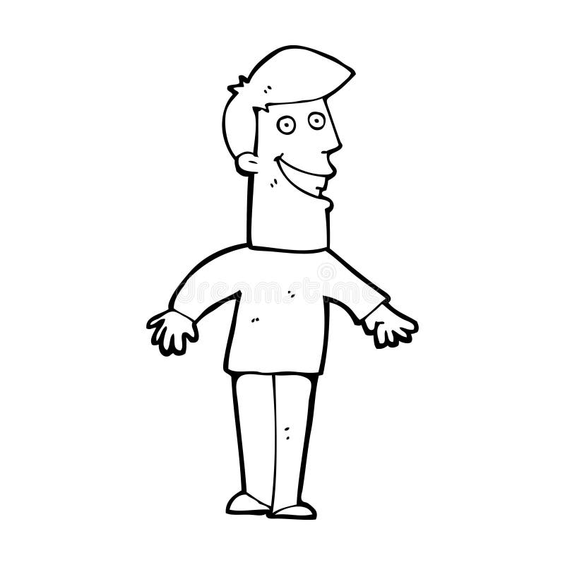 Cartoon grinning man stock illustration. Illustration of retro - 37027485