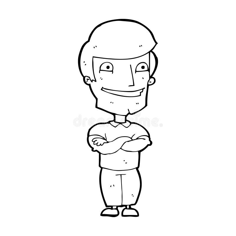 Cartoon grinning man stock illustration. Illustration of character ...