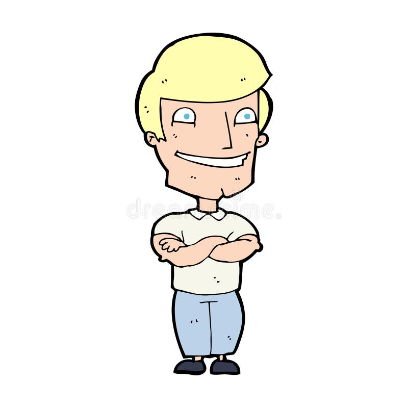 Cartoon grinning man stock vector. Illustration of traditional - 37019889