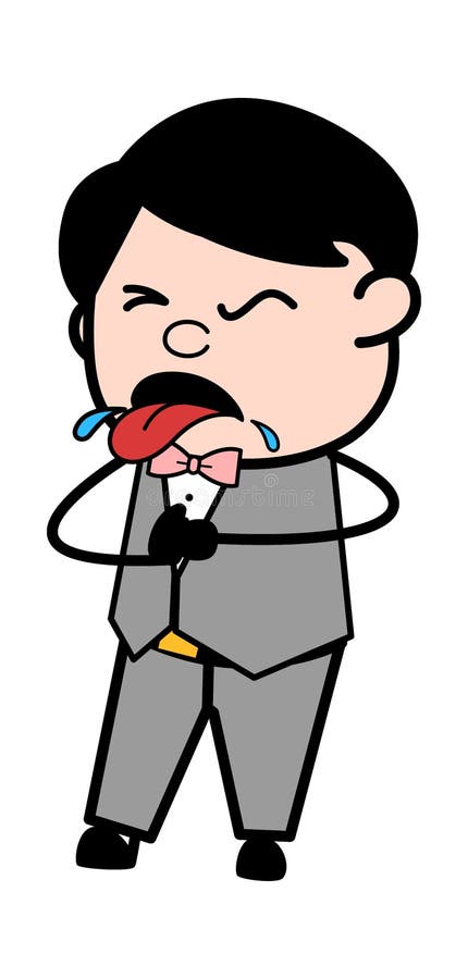 Cartoon Groom Choking stock illustration. Illustration of fashion ...