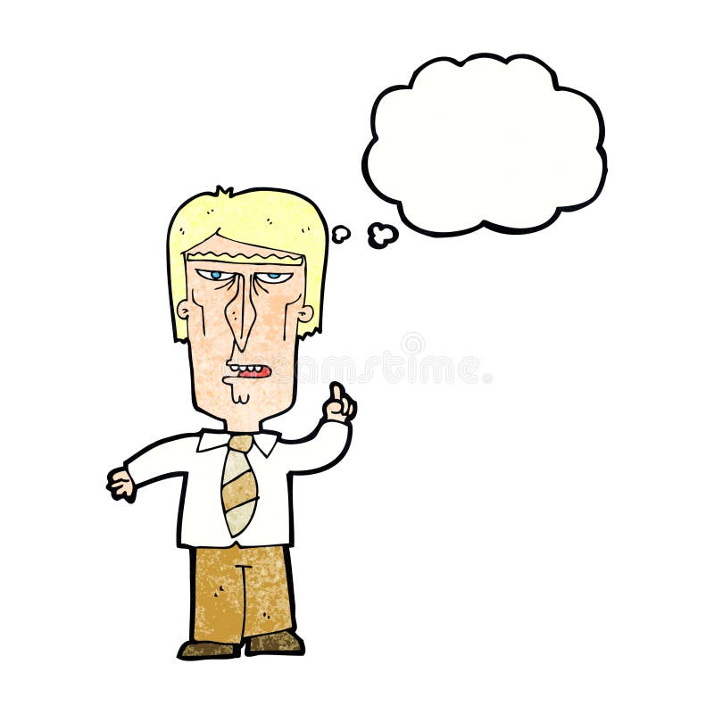 Cartoon Grumpy Boss with Thought Bubble Stock Illustration ...