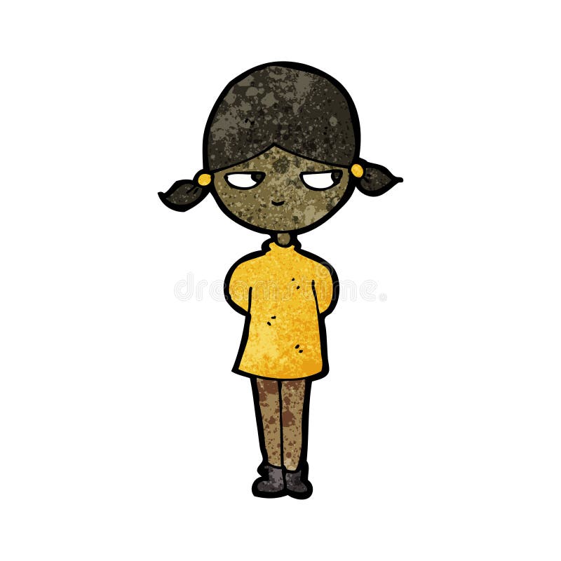 Cartoon grumpy girl stock vector. Illustration of doodle - 38068948