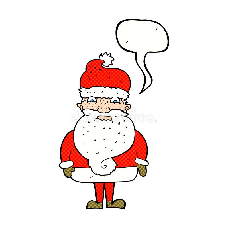 Cartoon Grumpy Santa Claus with Speech Bubble Stock Illustration ...