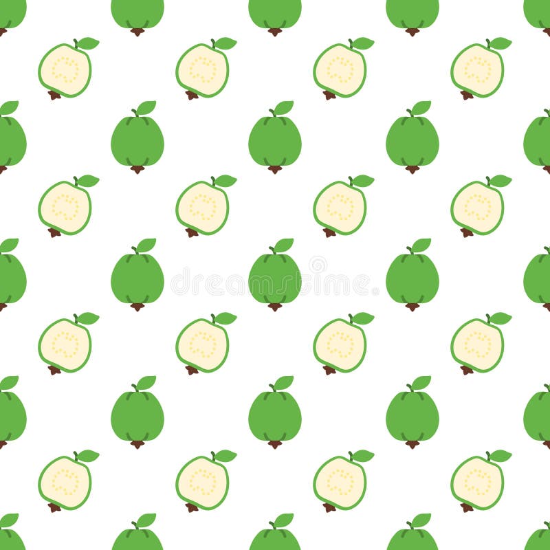 Guava Seamless Pattern Flat Design Vector Illustration Stock Vector ...