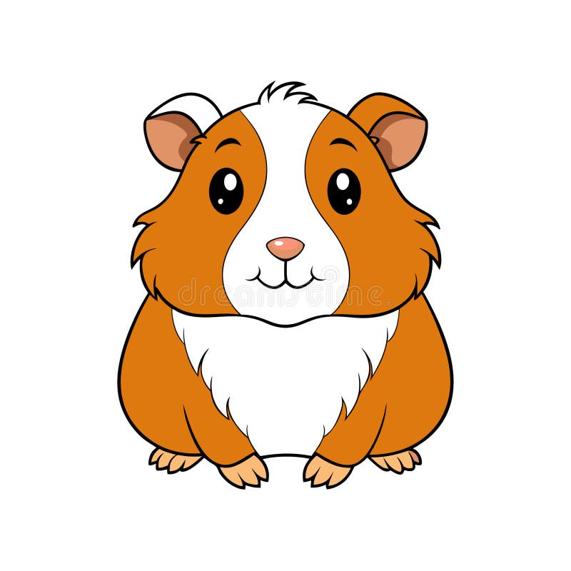 Cartoon Guinea Pig Illustration with Cute and Friendly Expression Stock ...