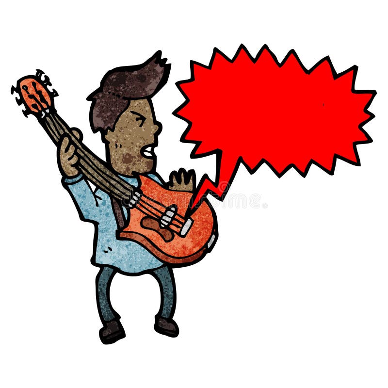 Cartoon guitar player stock vector. Illustration of crazy - 38029195