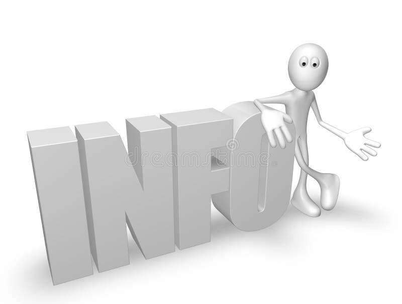 3D person with a word INFO stock illustration. Illustration of service ...
