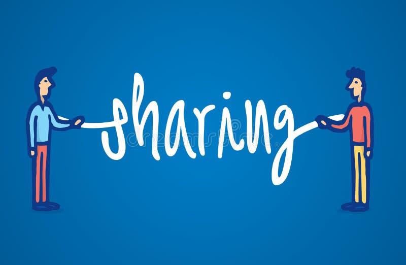 Cartoon guys sharing stock vector. Illustration of holding - 43399991