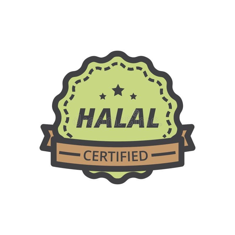 Cartoon halal label stock vector. Illustration of vector - 259629403