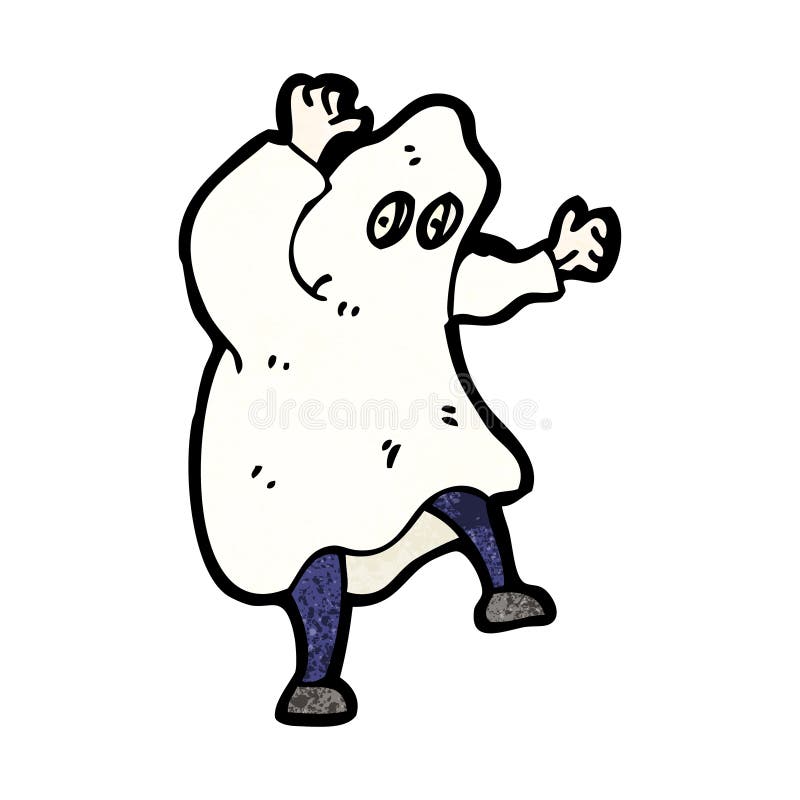Cartoon Halloween Ghost Costume Stock Vector - Illustration of cute ...