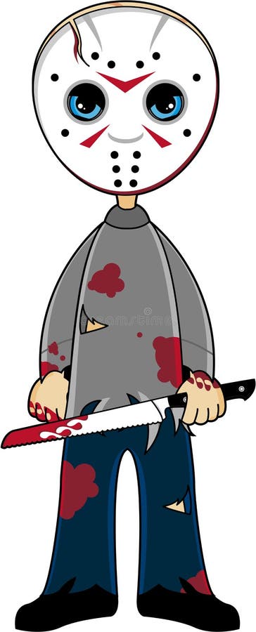 Cartoon Halloween Masked Killer Stock Vector - Illustration of spooky ...