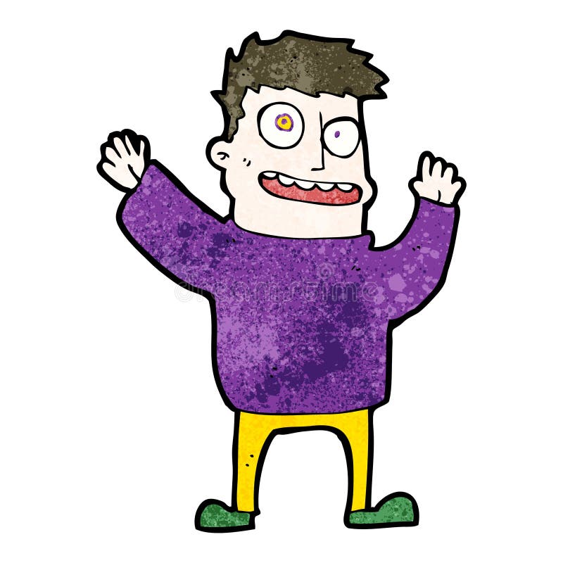 Cartoon hallucinating man stock vector. Illustration of hand - 38066873