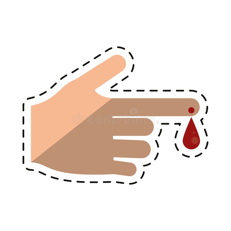 Cartoon Hand Blood Drop Symbol Stock Vector - Illustration of cartoon ...