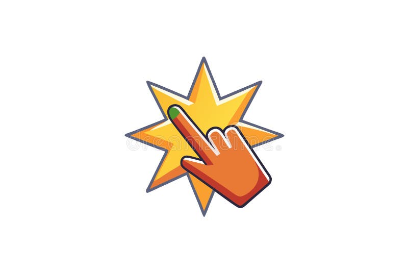 Cartoon Hand Cursor Clicking with Vibrant Splash Effect, Concept of ...