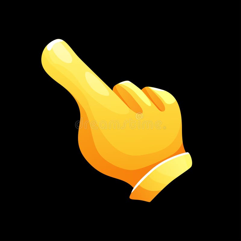 Cartoon Hand Cursor Icon for Game UI Stock Vector - Illustration of ...