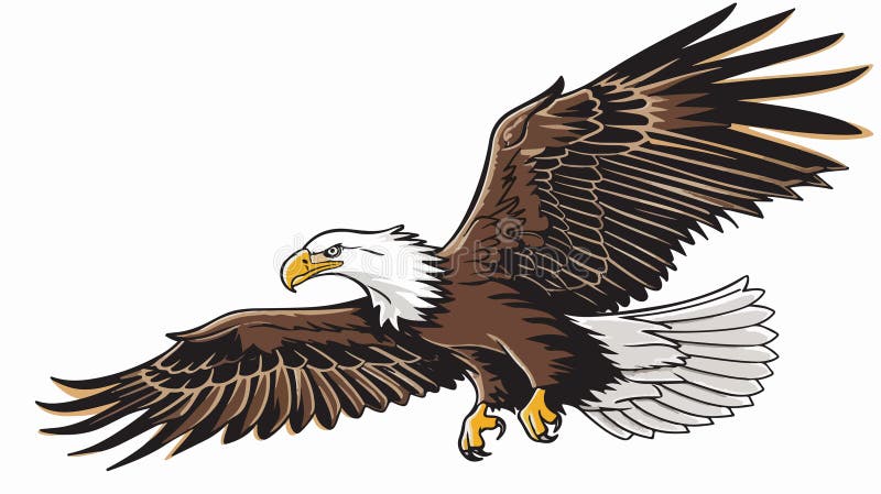 Hand-Drawn Cartoon Eagle Diving through the Sky Illustration Stock ...