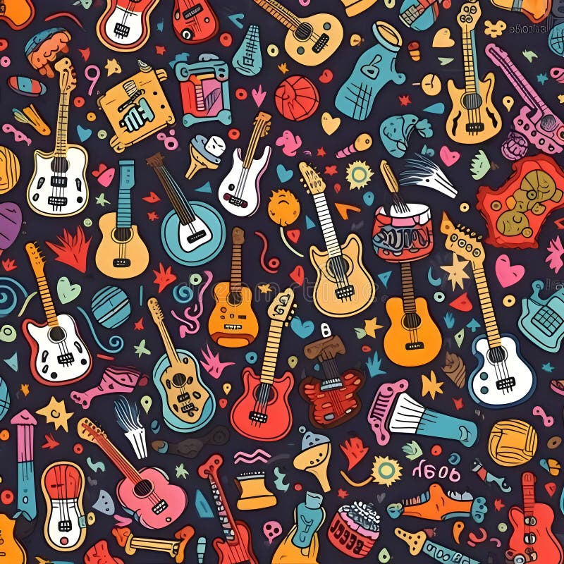Cartoon Vector Doodles Rock Band Banners Stock Illustrations – 1 ...