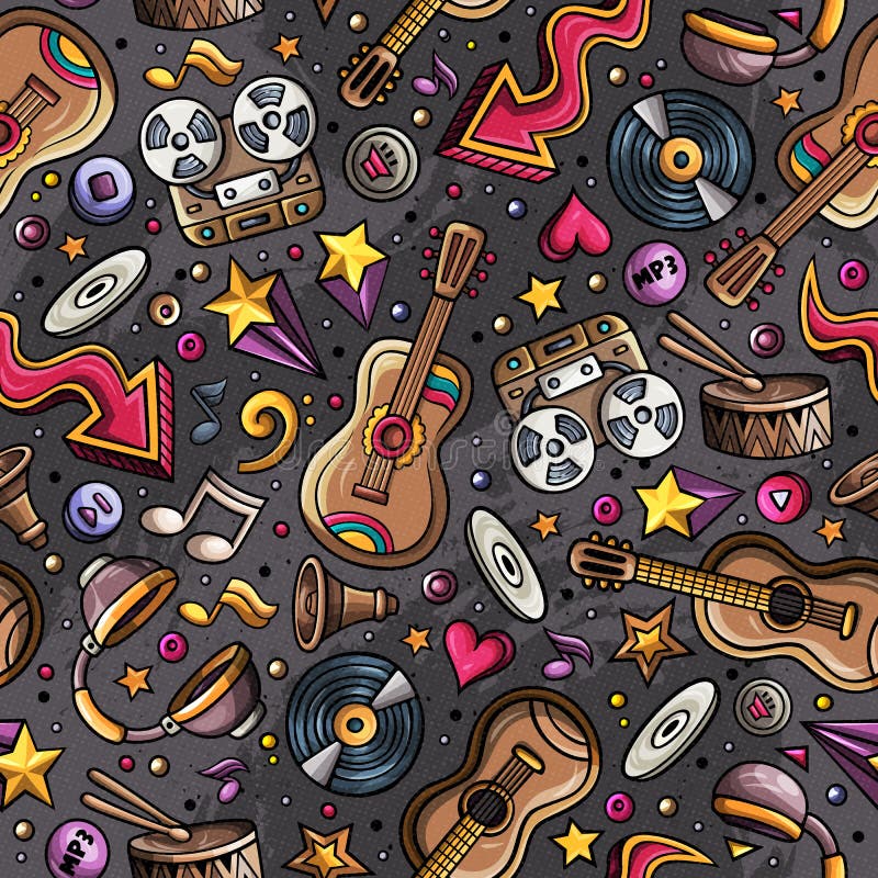 Musical Tools Pattern Cartoon Style Stock Illustrations – 38 Musical ...