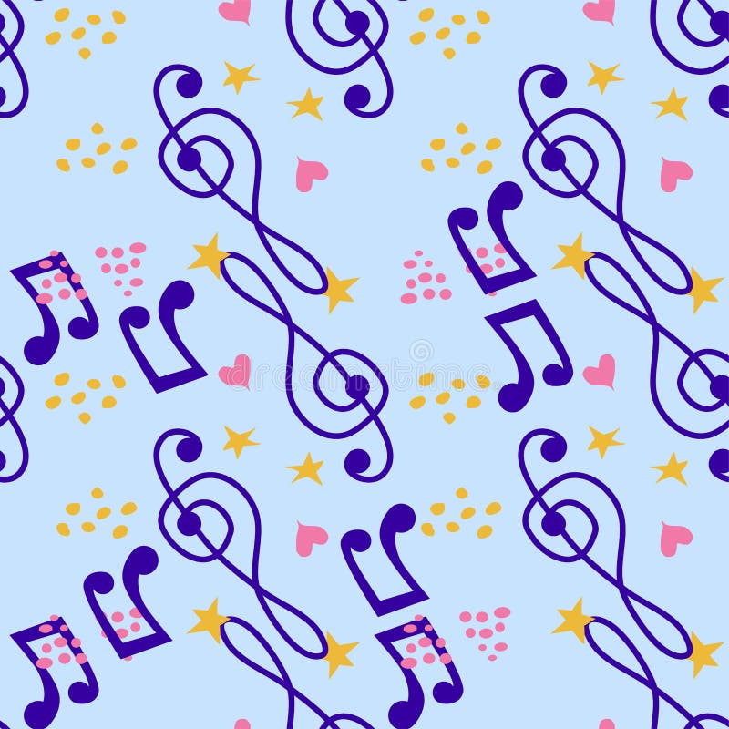 Cartoon Hand Drawn Musical Seamless Pattern. Lots of Symbols, Objects ...