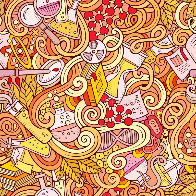 Doodle Science Lab Objects Seamless Pattern Stock Illustrations – 70 ...