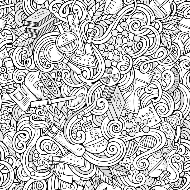 Doodle Science Lab Objects Seamless Pattern Stock Illustrations – 74 ...
