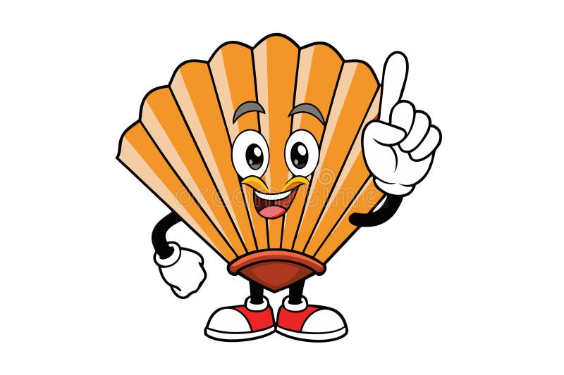 Cartoon Hand Fan Character with a Joyful Expression, Dynamic Poses, and ...