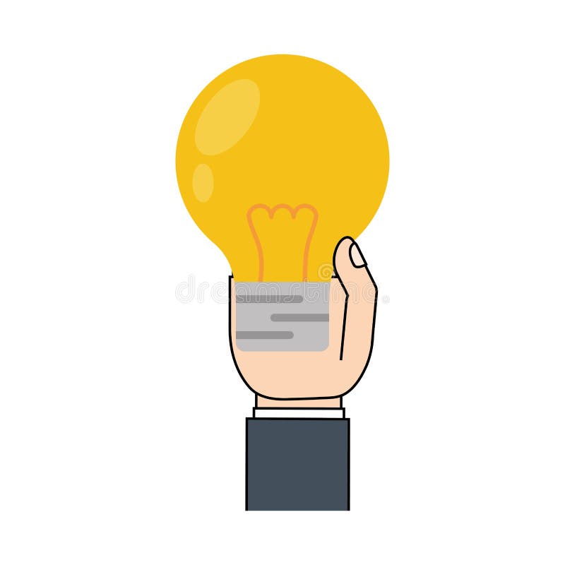 Man Holding Bulb- Idea Concept Stock Vector - Illustration of ...