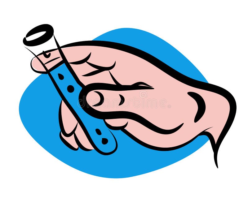 Cartoon Hand Holding Test Tube Science Stock Vector - Illustration of ...