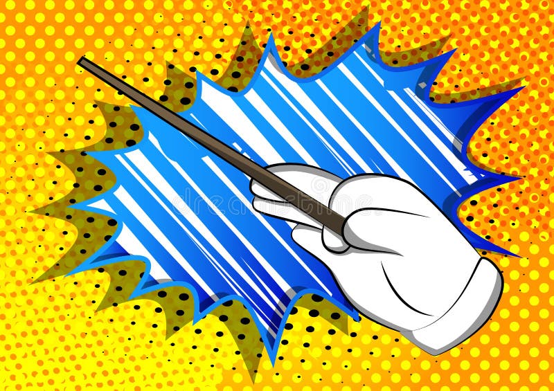 Cartoon Hand with Magic Stick. Stock Vector - Illustration of draw ...