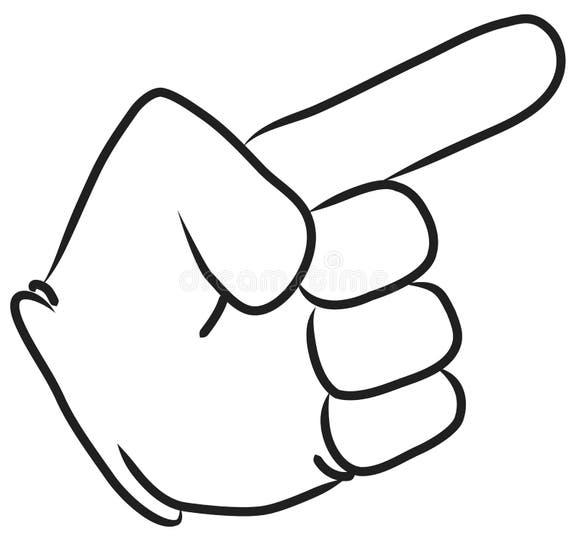Cartoon hand pointing stock vector. Illustration of signal - 9355252