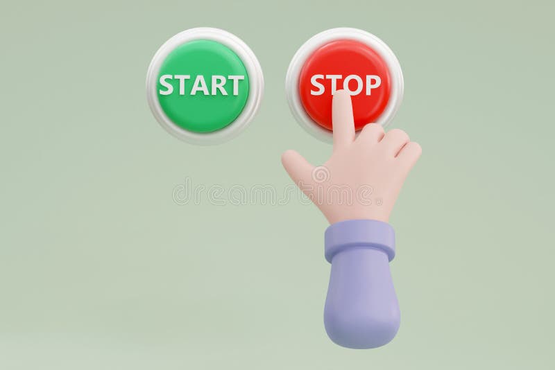 Cartoon Hand Pressing the Red Button. System Control Stock Illustration ...