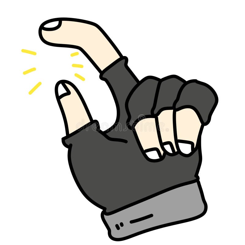 Hand Gesture with Finger Up Cartoon for Coloring Stock Illustration ...