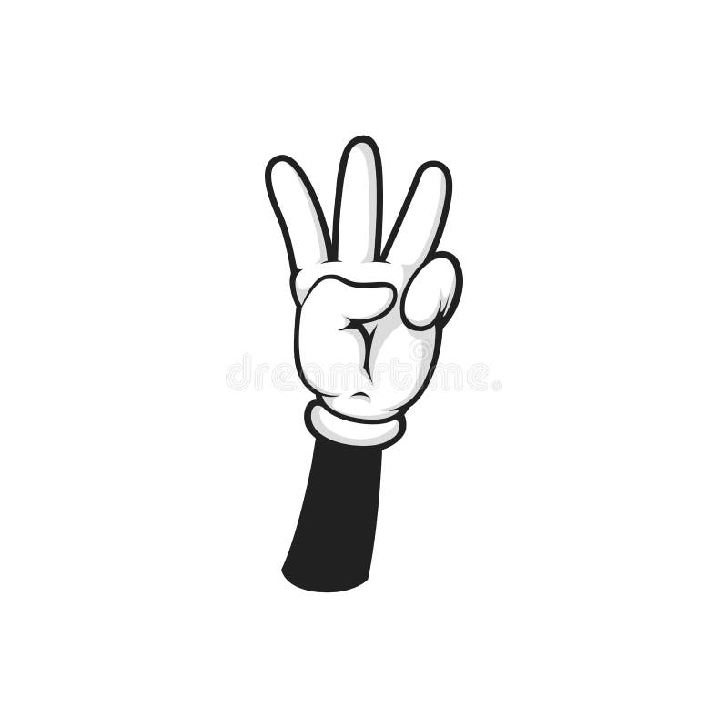 Cartoon Hand Showing Three Fingers Count Gesture Stock Illustration ... Cartoon Hand Showing Three Fingers Count Gesture Stock Illustration ...