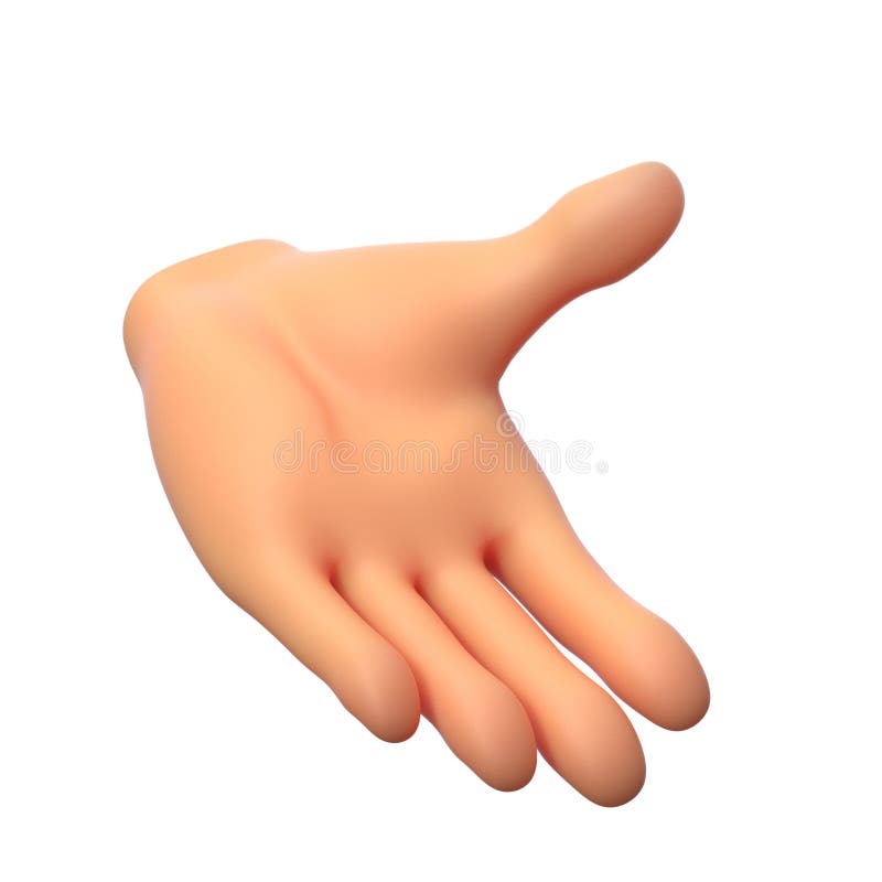 Cartoon Hand, Taking or Giving Gesture 3d Rendering Stock Illustration ...